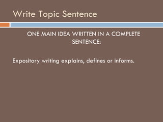 Writing An Expository Paragraph | PPT