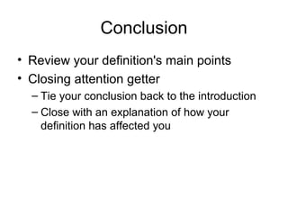 Writing an extended definition 2010 | PPT