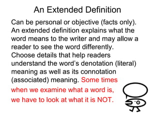 Writing an extended definition 2010 | PPT