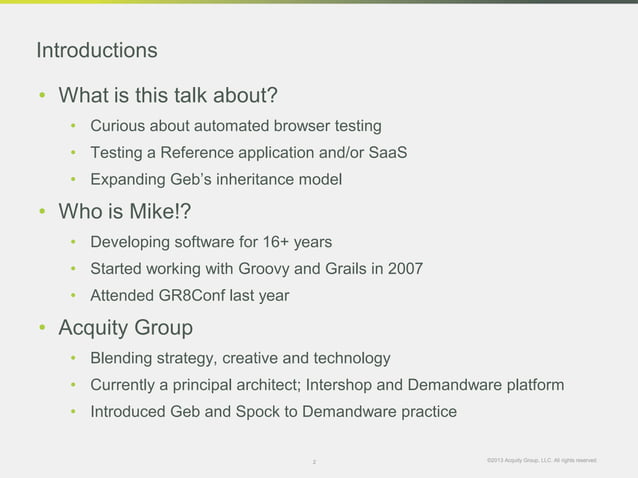 Writing An Extensible Web Testing Framework Ready For The Cloud Slide