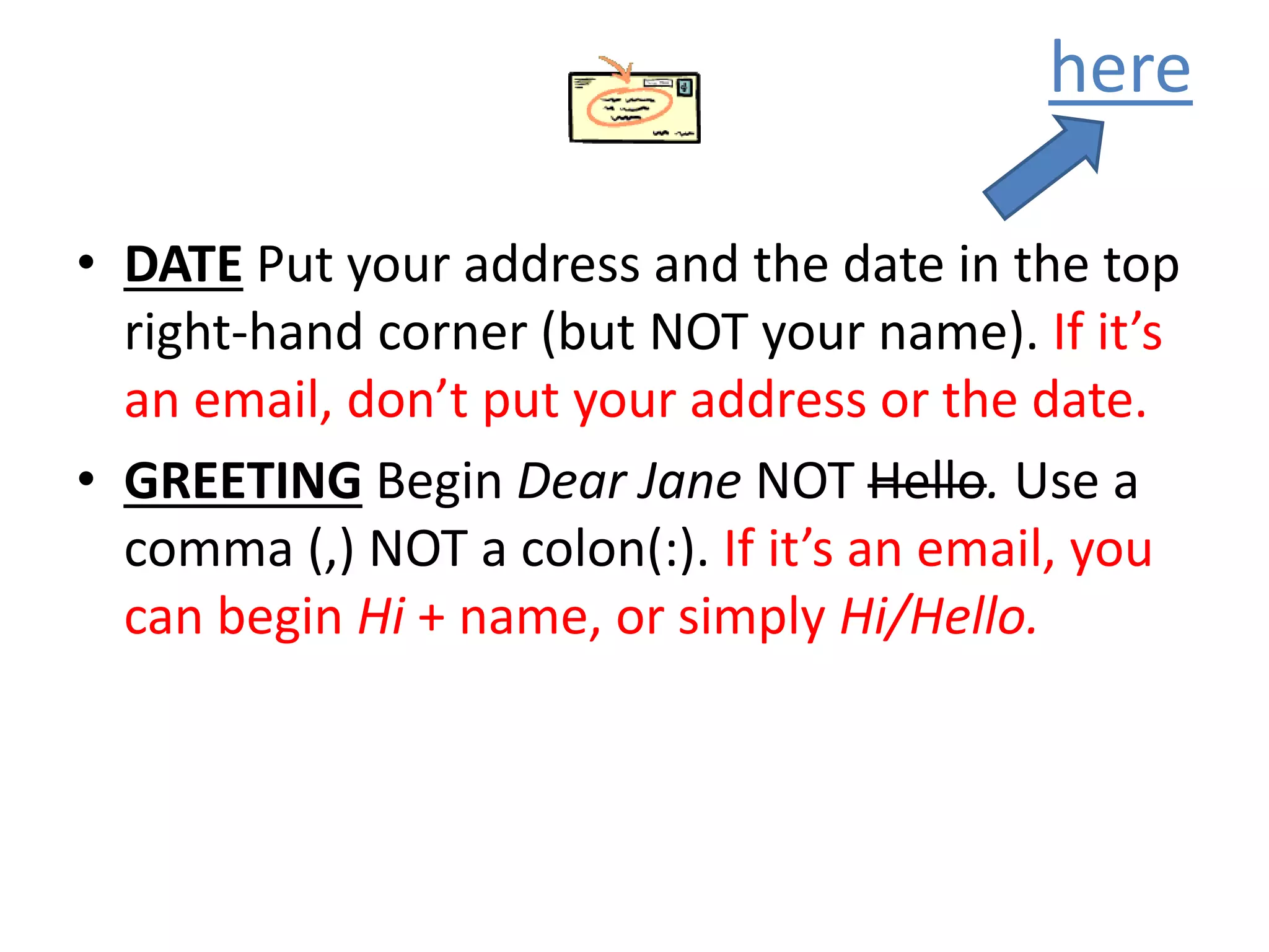 Writing an informal email or letter | PPTX