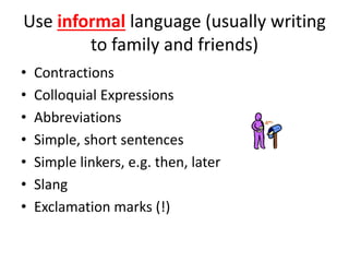 Writing an informal email or letter | PPTX