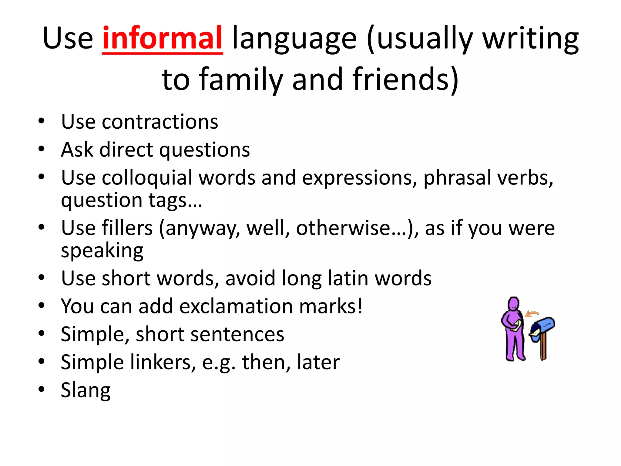 Writing an informal email or letter | PPTX