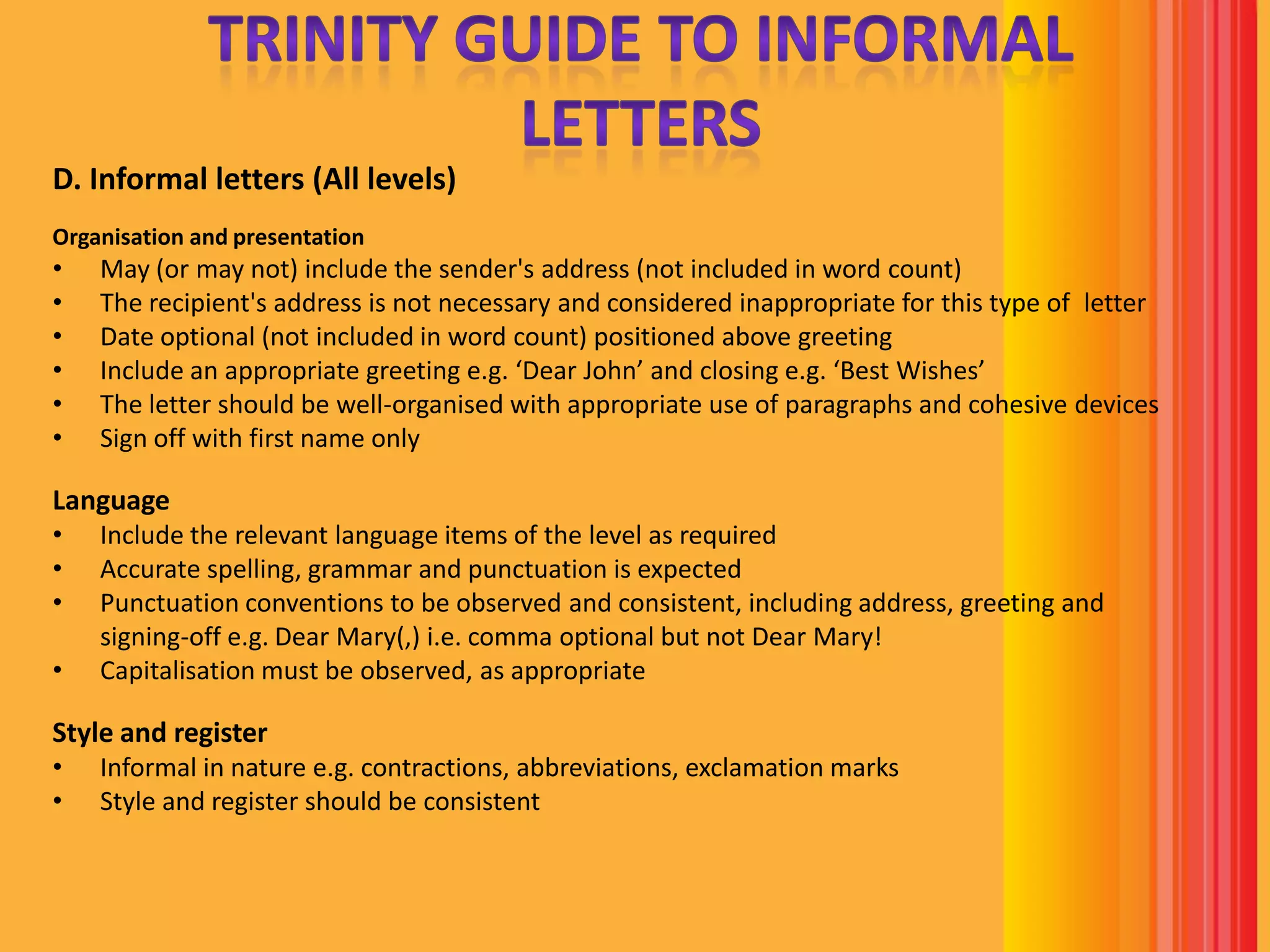 Writing an Informal letter | PPT