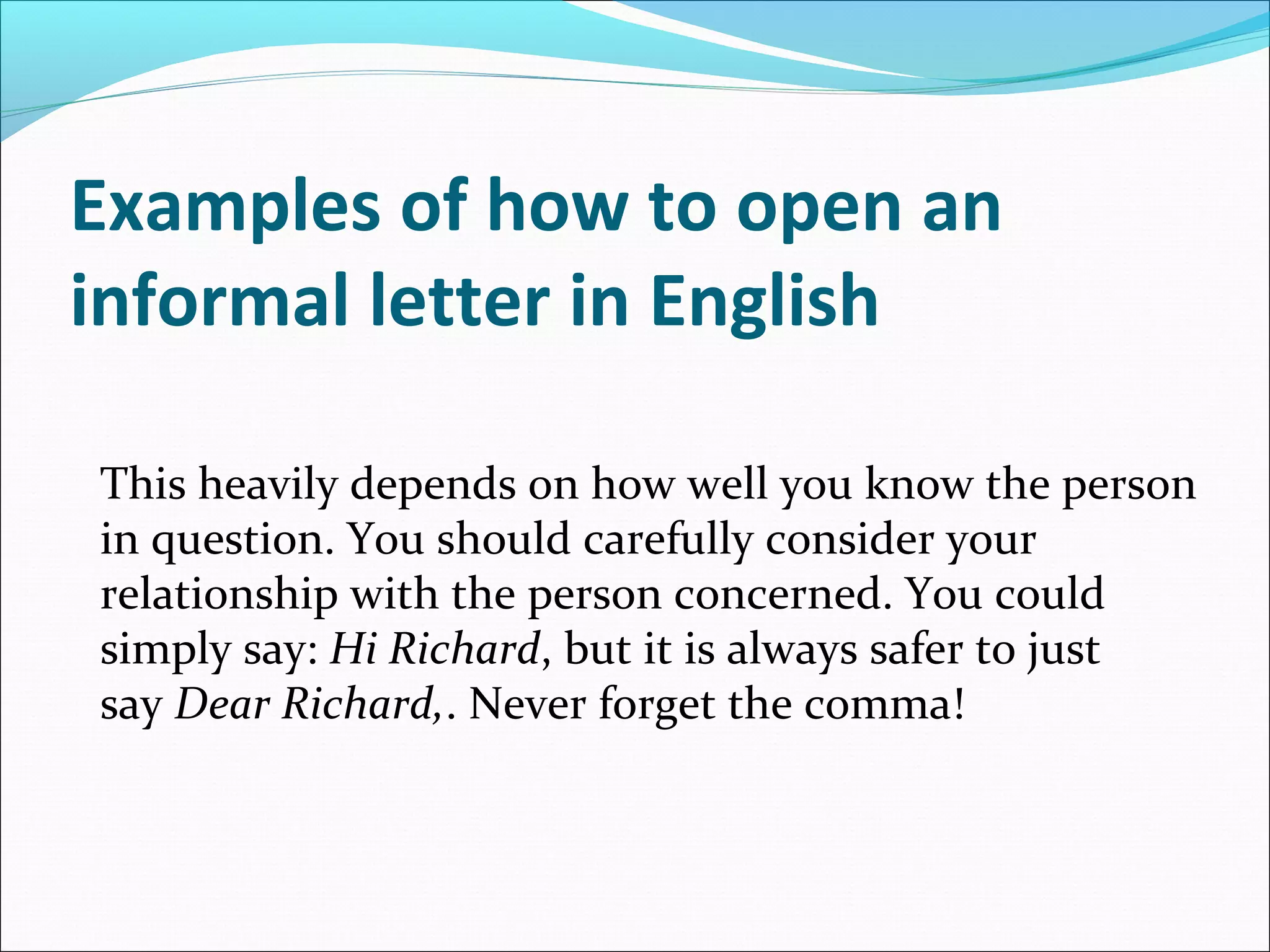 The ultimate informal letter writing guide | PPT