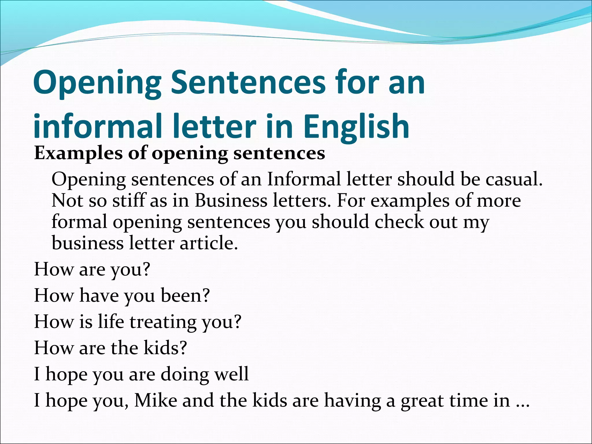 The ultimate informal letter writing guide | PPT