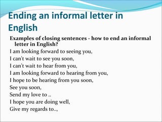 The ultimate informal letter writing guide | PPT