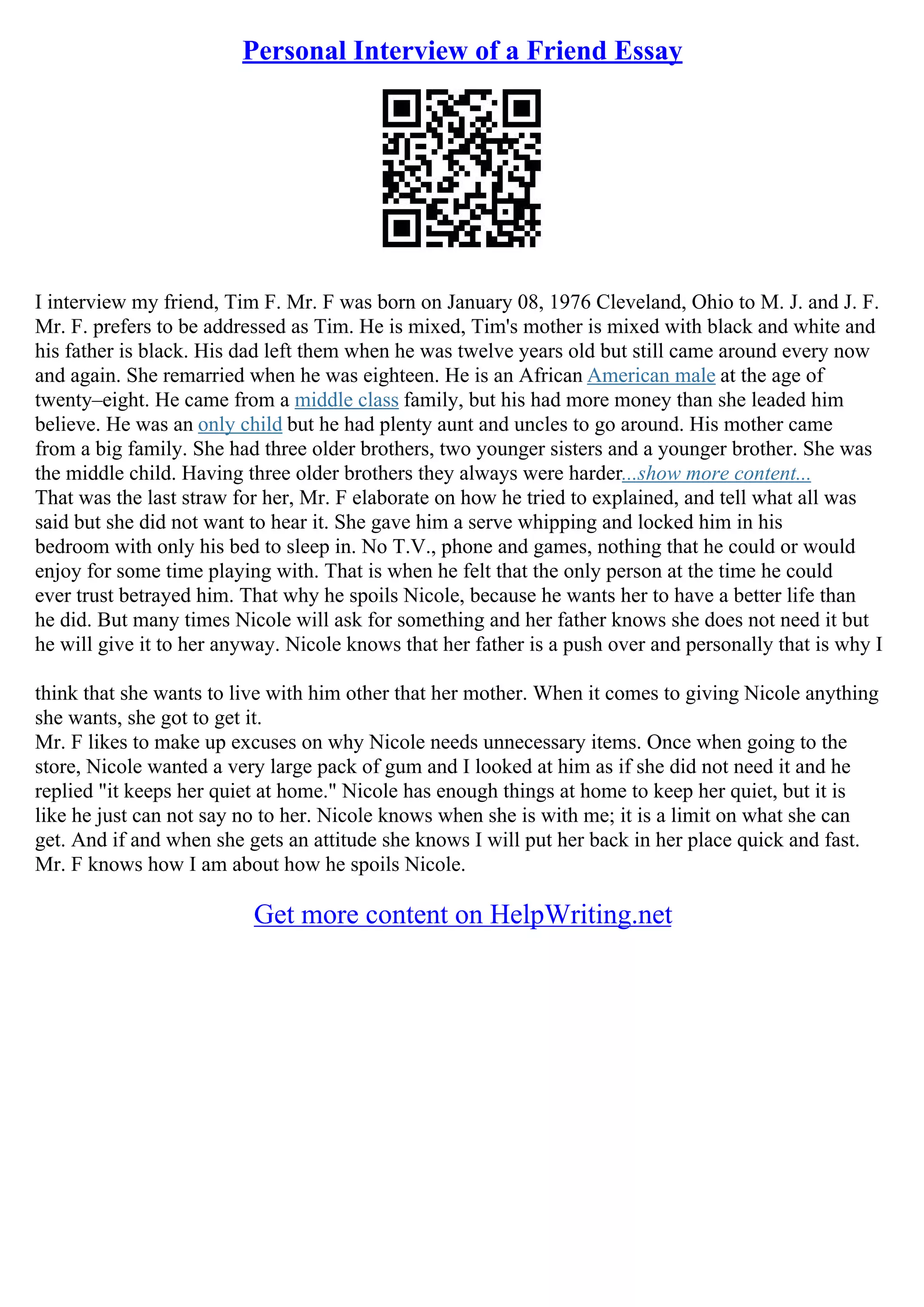 Writing An Interview Essay | PDF