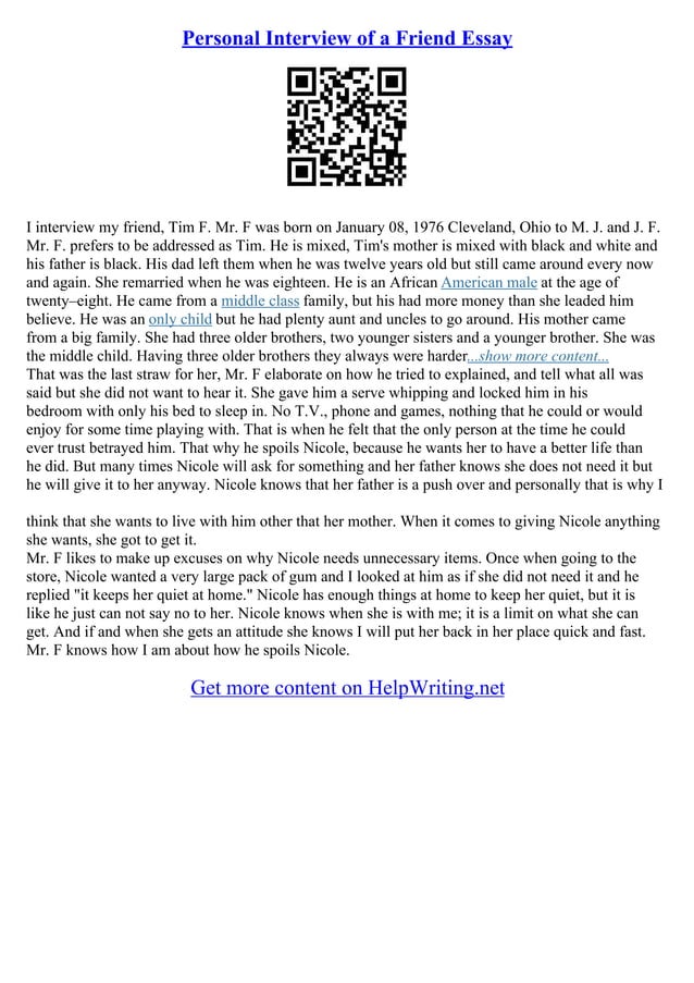 Writing An Interview Essay | PDF