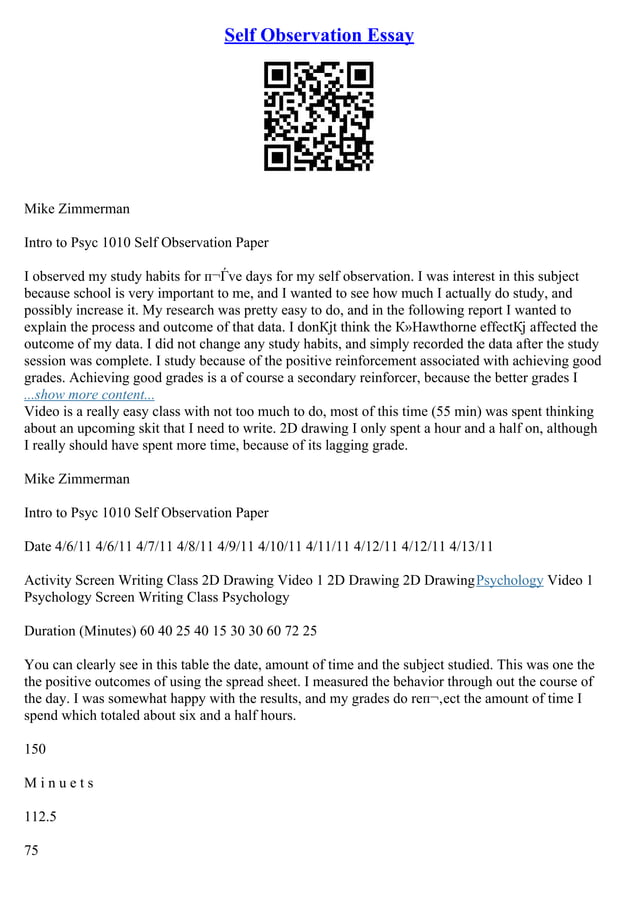 Writing An Observation Essay | PDF