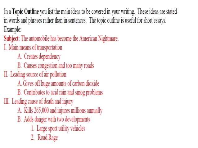 Writing an outline | PPT
