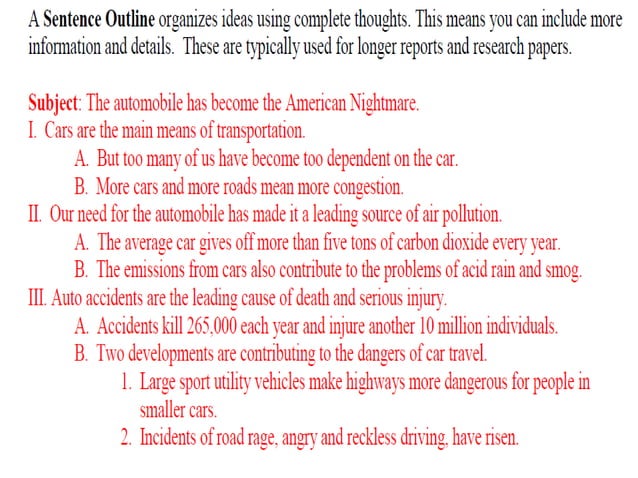 Writing an outline | PPTX