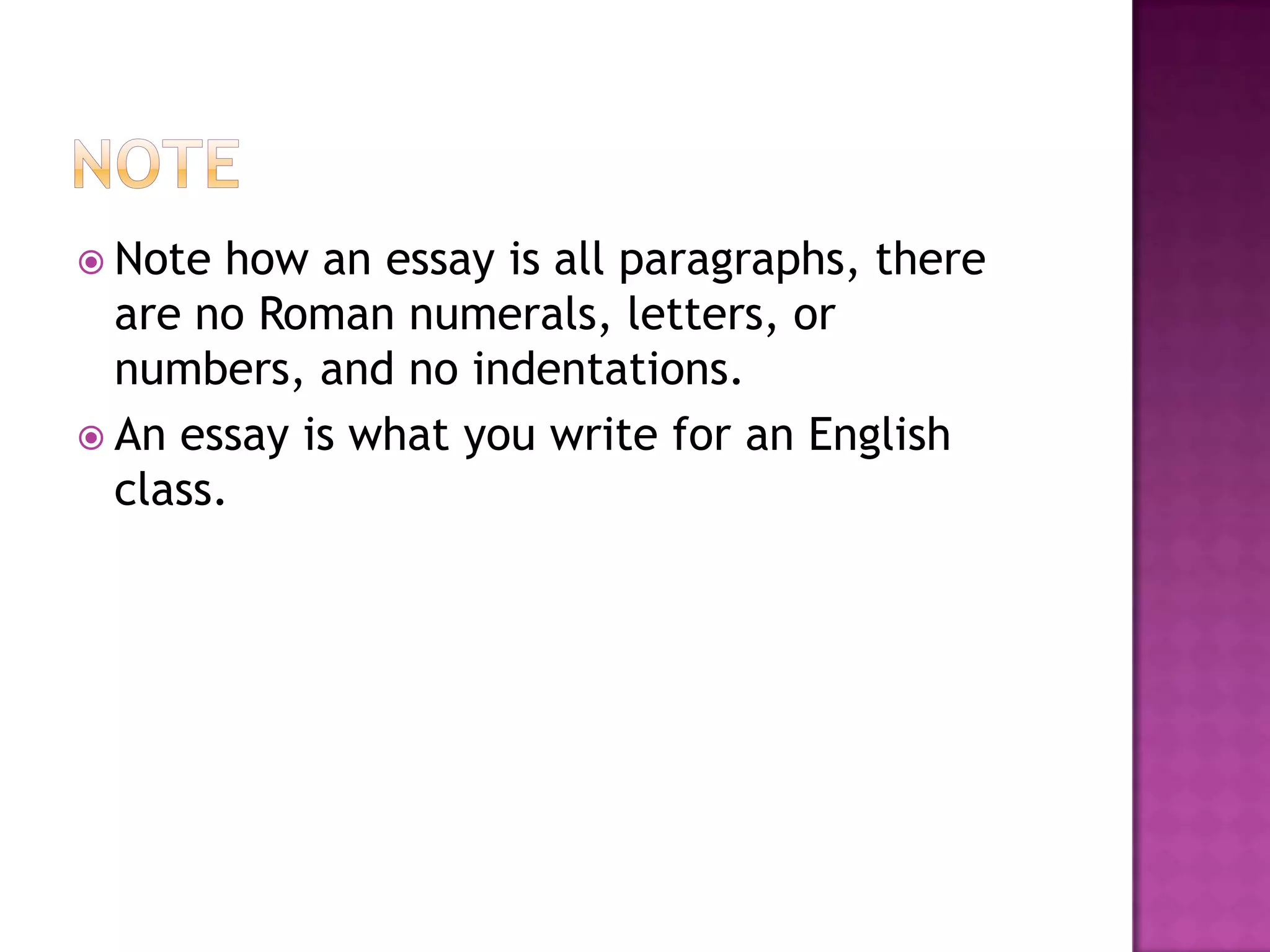 Writing an outline vs an essay | PPTX