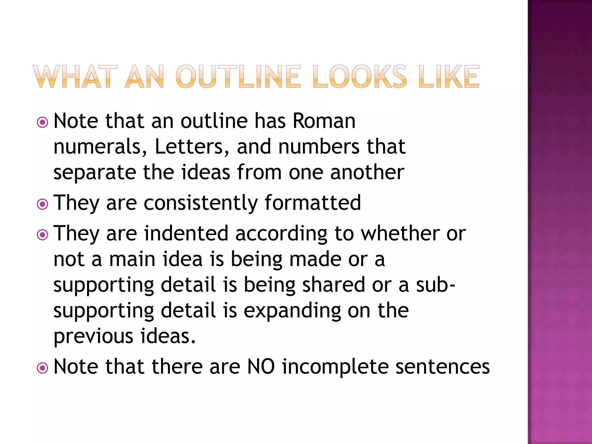 Writing an outline vs an essay | PPTX