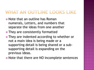 Writing an outline vs an essay | PPTX
