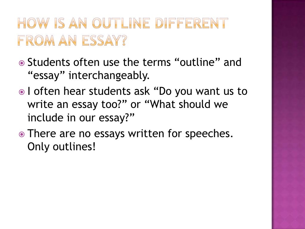 Writing an outline vs an essay