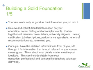 Writing an winning resume | PPT