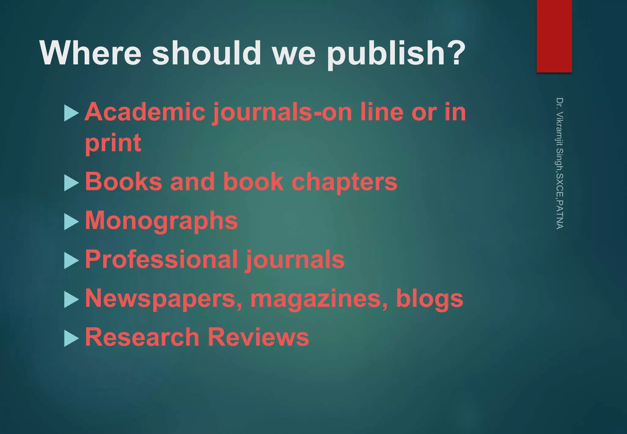 Writing a paper for Publication | PPTX