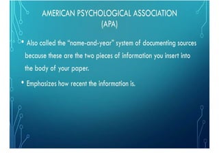 Writing A Paper In The American Psychological Association (APA) Format ...