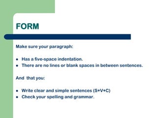 Writing a paragraph | PPTX