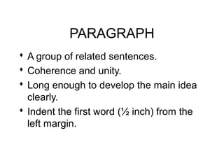 Writing a paragraph | PPT
