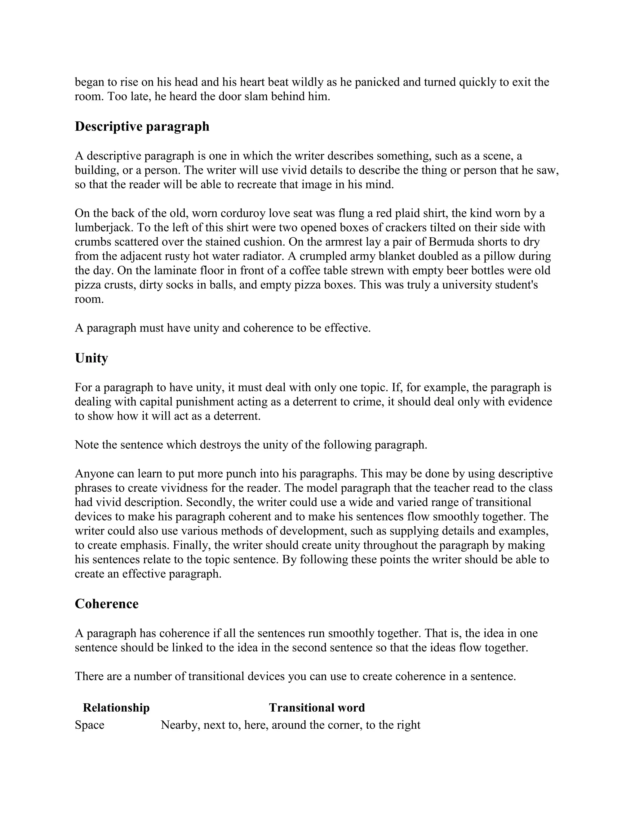 Writing a paragraph | DOCX