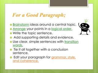 Writing a Paragraph | PPTX