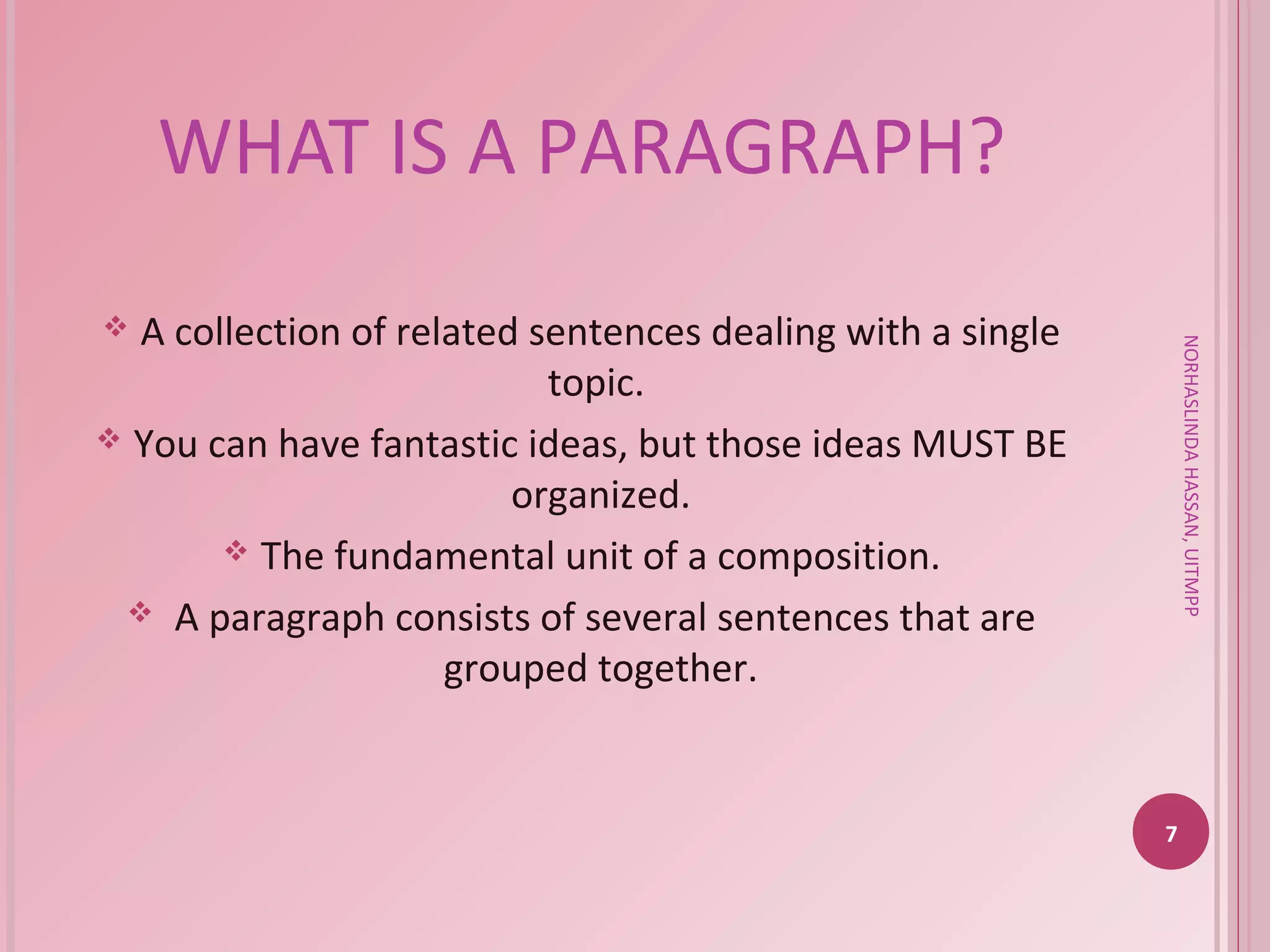 Writing a paragraph | PPT