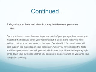 Writing a paragraph 2 | PPTX | Educational Assessment | Education