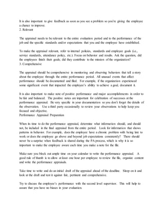 Writing a performance appraisal | DOCX