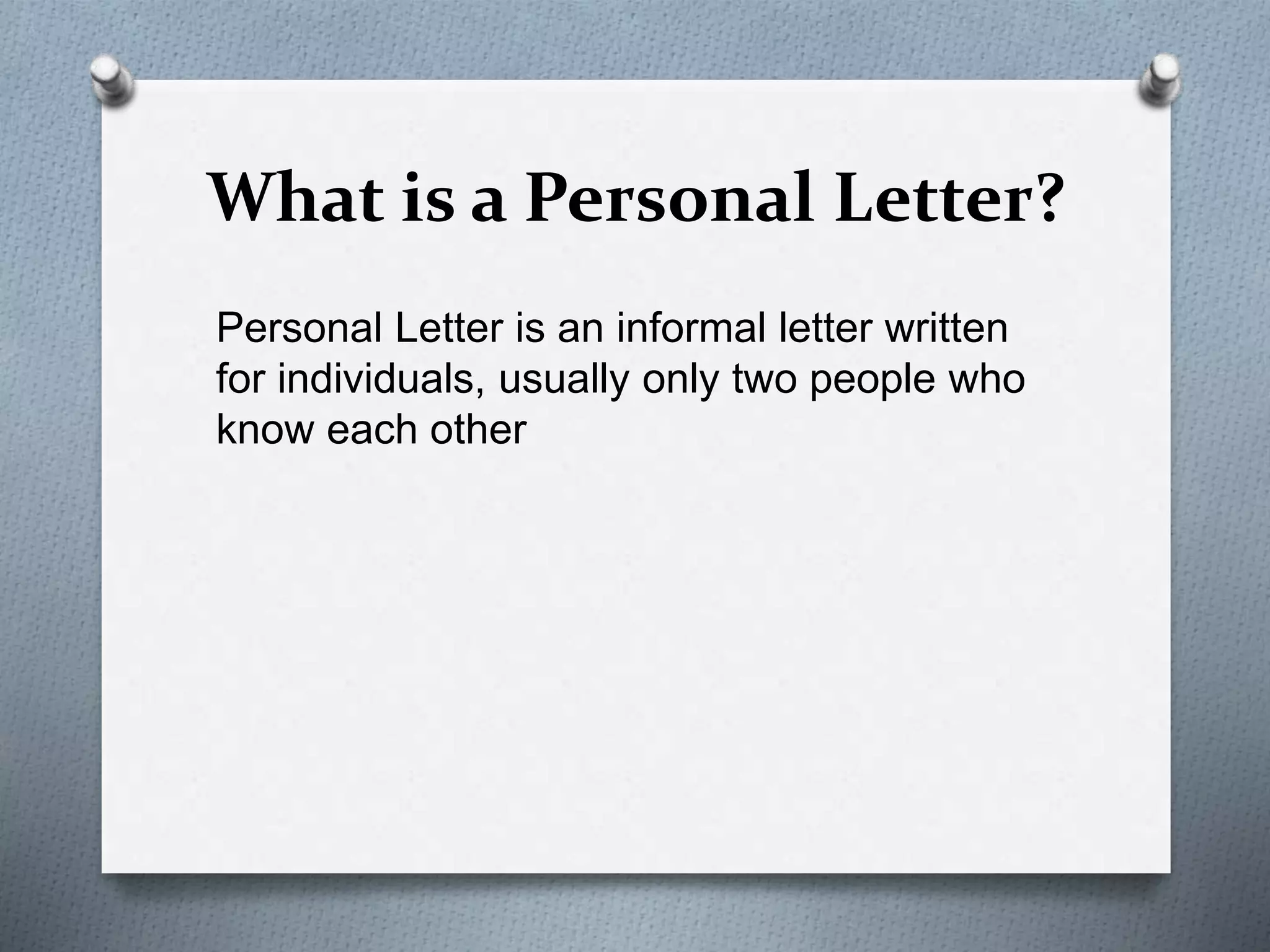 Writing a Personal Letter | PPTX