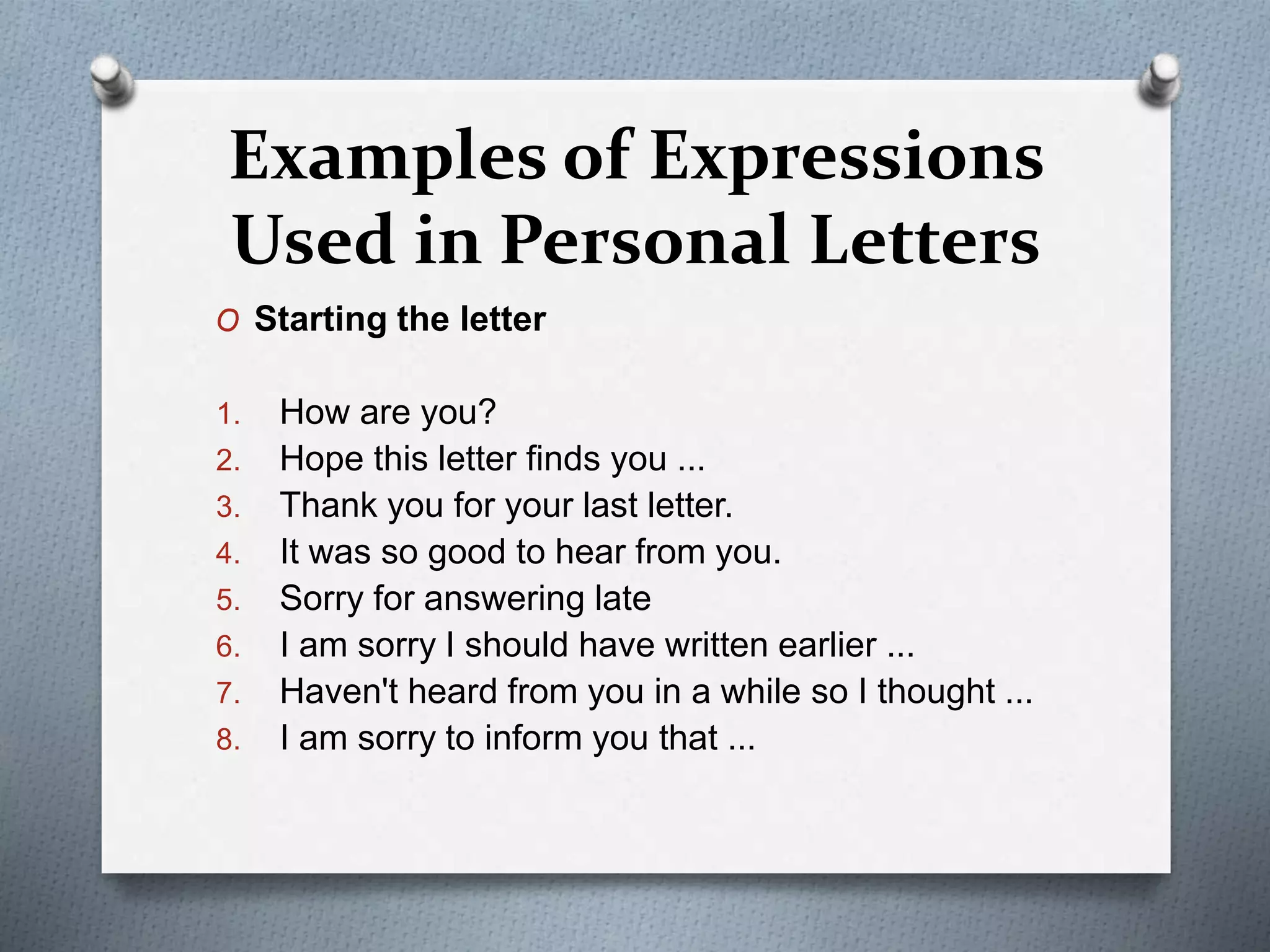 Writing a Personal Letter | PPTX