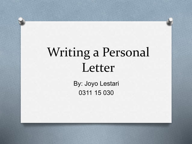 Writing a Personal Letter | PPTX