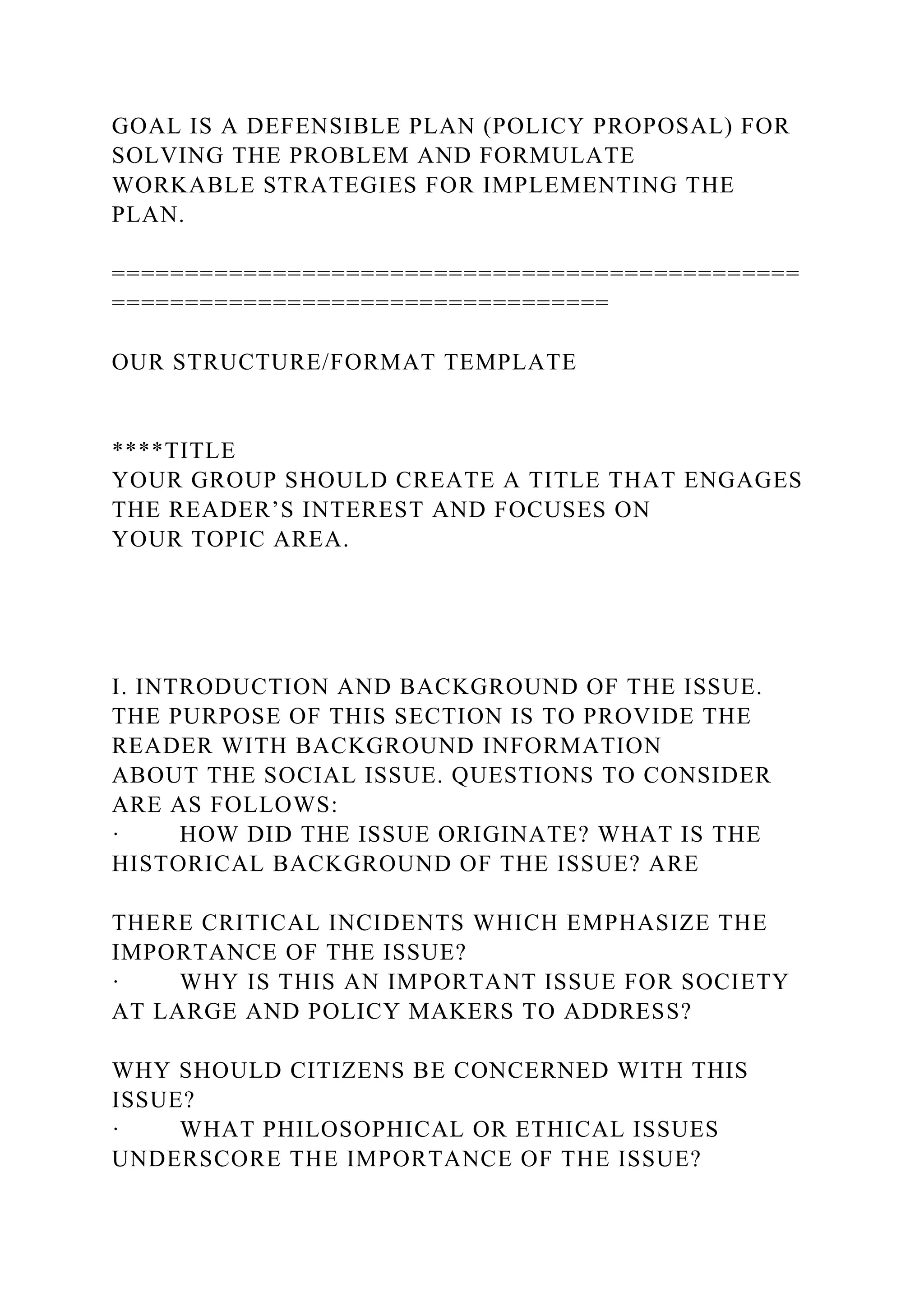 WRITING A POLICY PAPER ONE WAY TO UNDERSTAND THE DIMENSION.docx