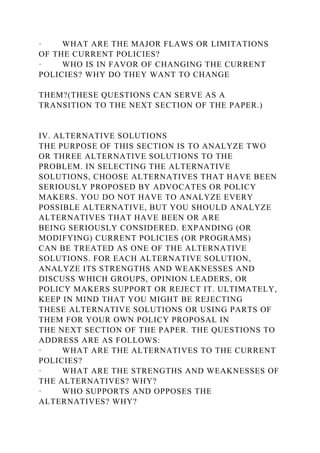 WRITING A POLICY PAPER ONE WAY TO UNDERSTAND THE DIMENSION.docx