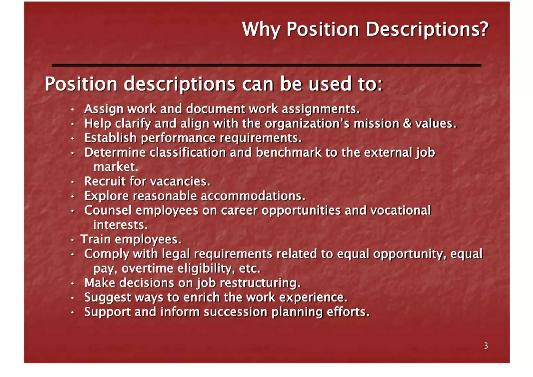 Writing A Position Description | PPT