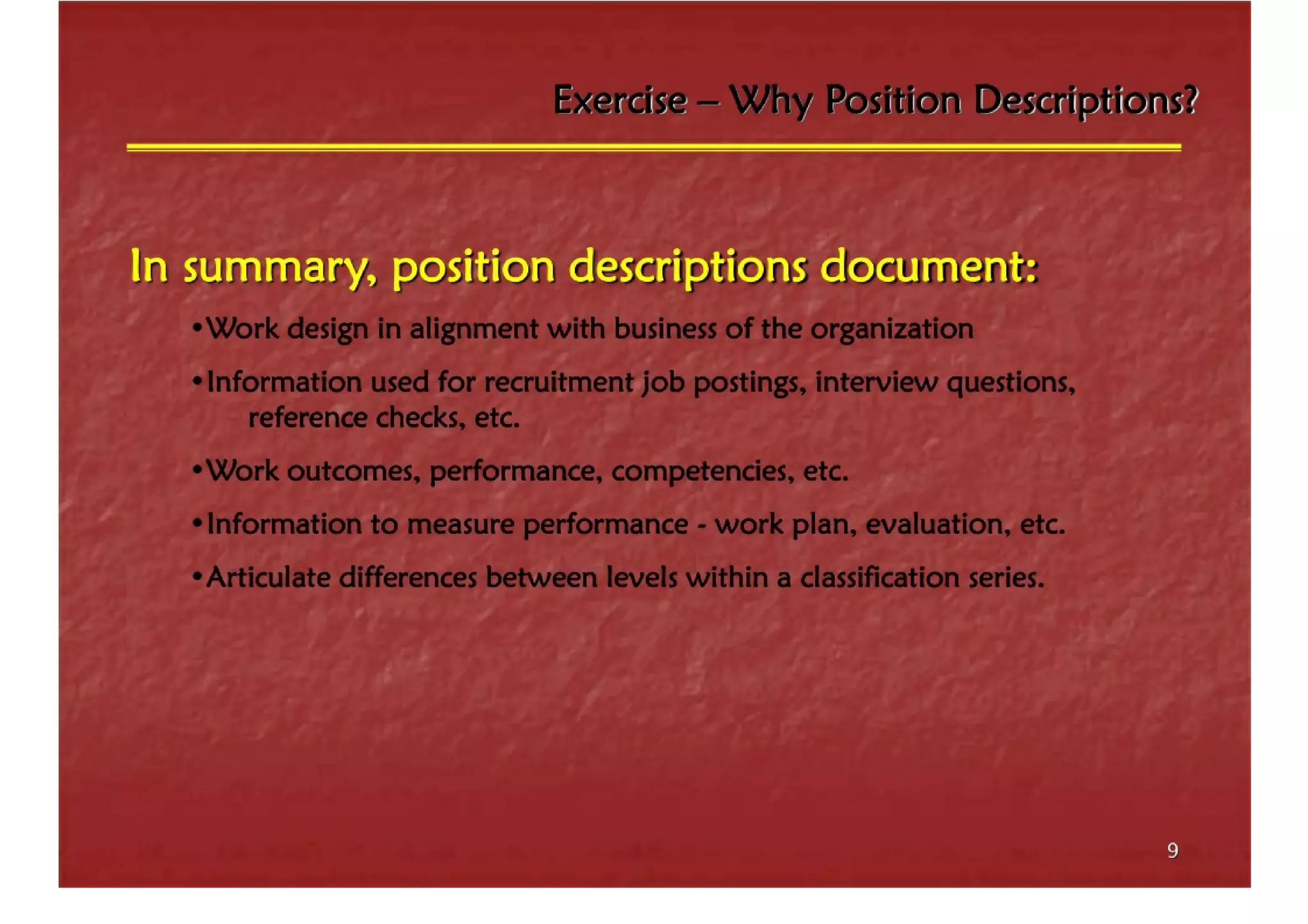 Writing A Position Description | PPT