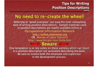Writing A Position Description | PPT