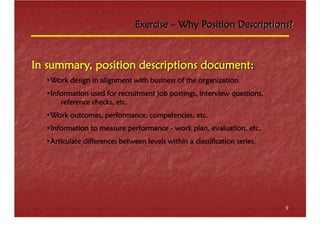 Writing A Position Description | PPT