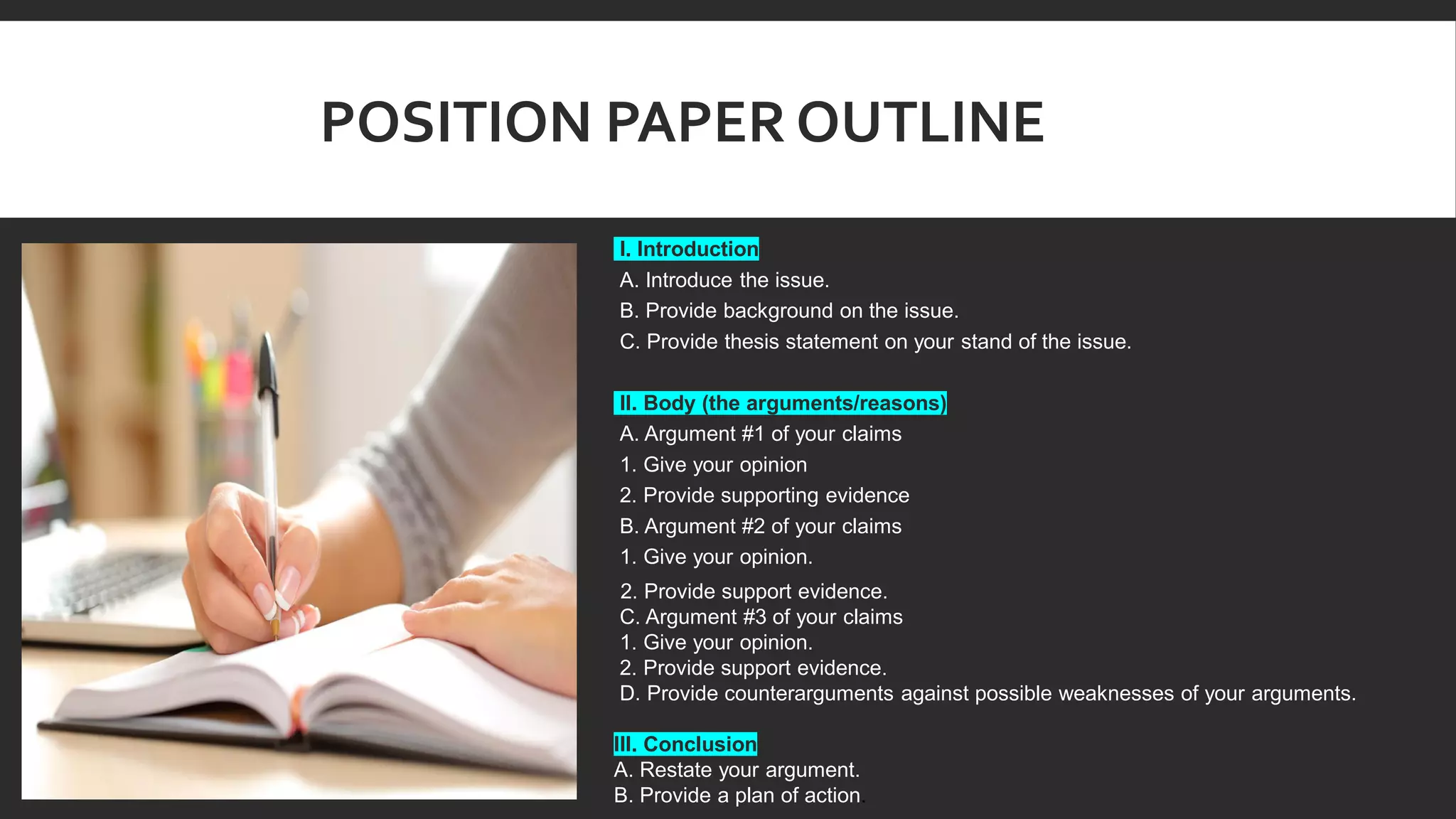 Writing a Position Paper and Defending a Stance on an Issue | PDF