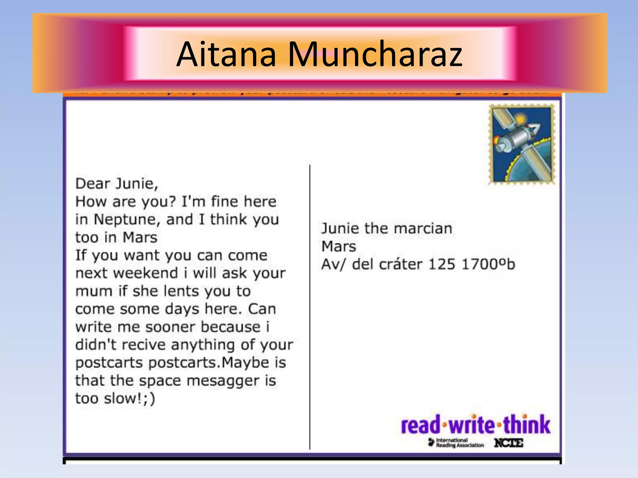 Writing a postcard | PPT