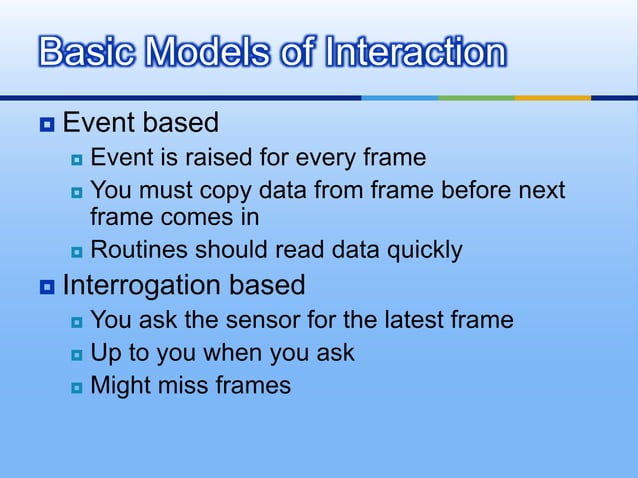 Writing Applications Using The Microsoft Kinect Sensor Ppt 2965