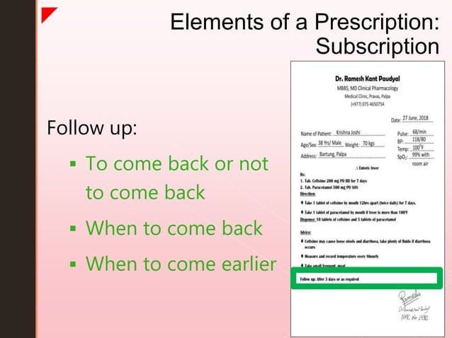 Writing a prescription (pharmacology practical class) | PPTX