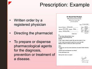 Writing a prescription (pharmacology practical class) | PPTX