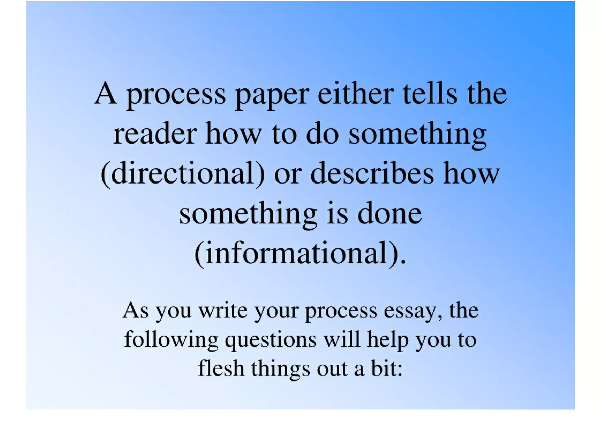 Writing A Process Essay | PPT