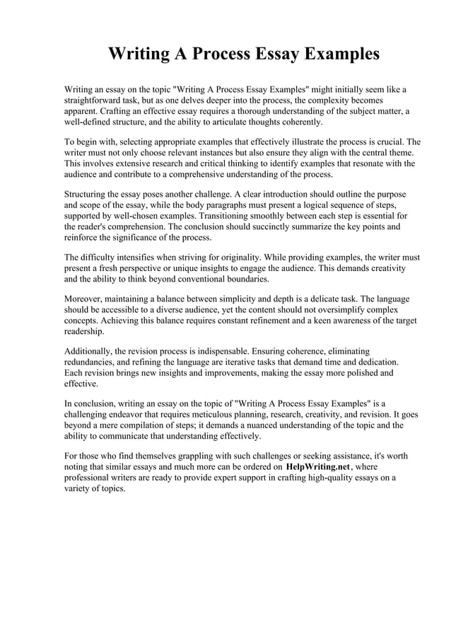 Writing A Process Essay Examples. Fresno City College | PDF