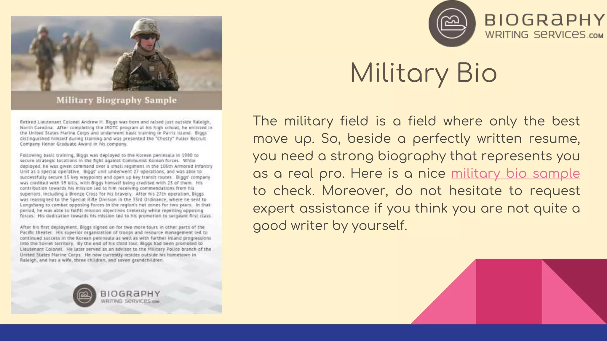 Helpful Collection of Great Biography Examples for Various Job ...