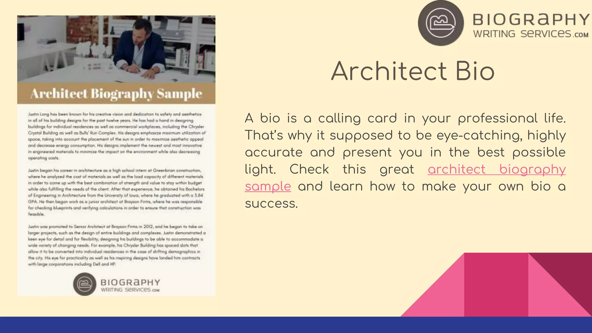 Helpful Collection of Great Biography Examples for Various Job ...