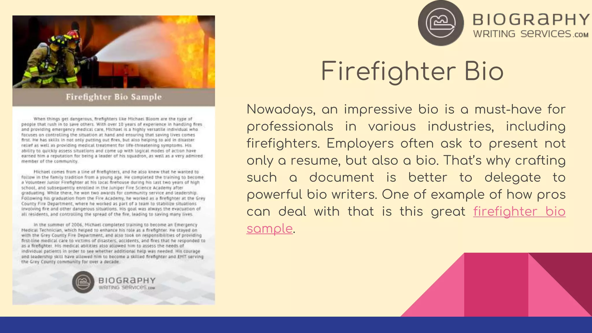 Helpful Collection of Great Biography Examples for Various Job ...