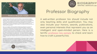 Helpful Collection of Great Biography Examples for Various Job ...